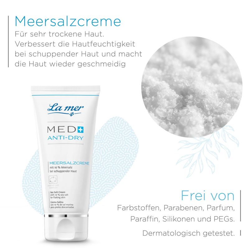 Med+ Anti-Dry Meersalzcreme | Bei schuppender Haut | Gegen Rötungen